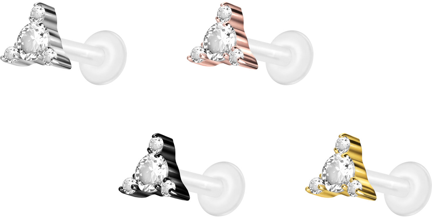 PTFE labret with internal thread + titanium attachment CRYSTAL TRIANGLE ...